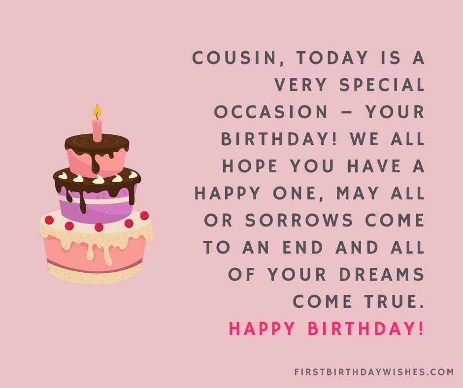 Best Birthday Wishes For Cousin Brother 2023 First Birthday Wishes