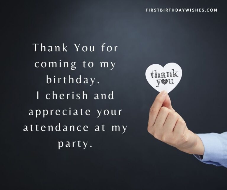 75 Best Thank You Messages For Attending Birthday Party